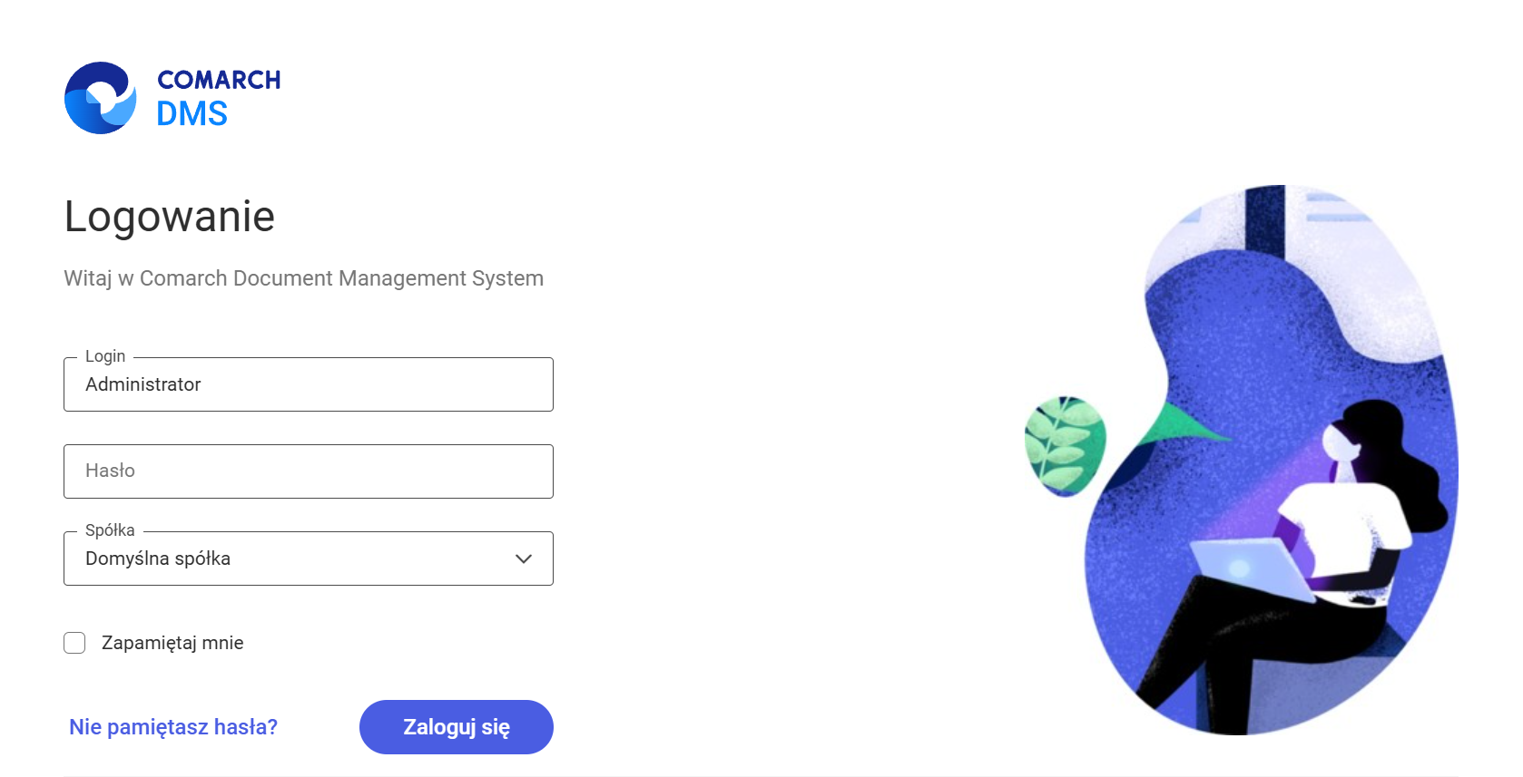Logowanie – Baza Wiedzy programu Comarch BPM (dawniej DMS)