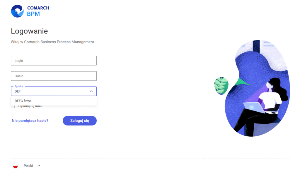 Logowanie – Baza Wiedzy programu Comarch BPM (dawniej DMS)