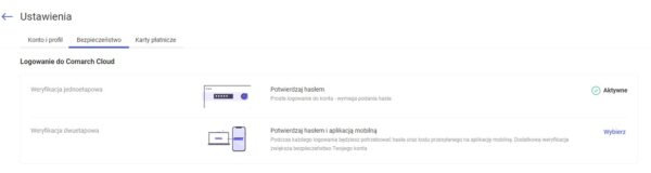 Uwierzytelnienie dwuskładnikowe (2FA) w Comarch Cloud – Centrum pomocy Comarch Cloud
