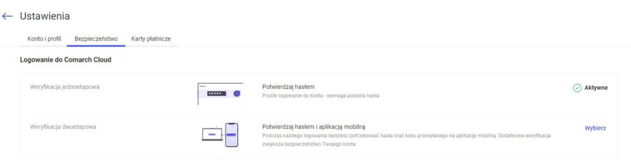 Uwierzytelnienie dwuskładnikowe (2FA) w Comarch Cloud – Centrum pomocy Comarch Cloud