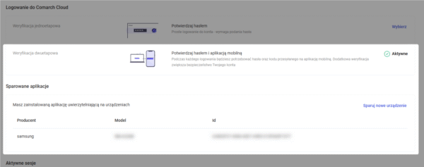 Uwierzytelnienie dwuskładnikowe (2FA) w Comarch Cloud – Centrum pomocy Comarch Cloud