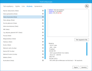 Przykłady zapytań SQL w zakładce Kontrolki lub w zakładce Atrybuty ...