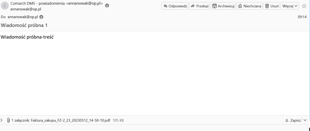 Przykłady konfiguracji poczty – Baza Wiedzy programu Comarch BPM ...