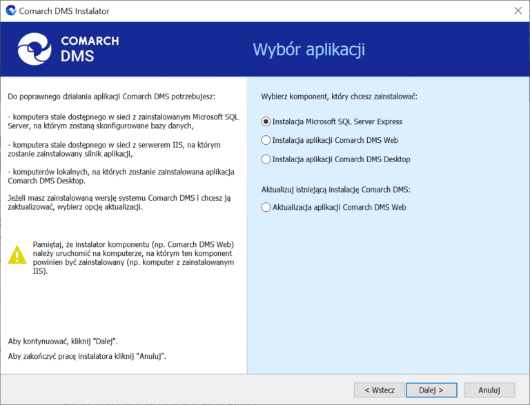 Instalacja Microsoft SQL Server Express za pomocą instalatora Comarch ...
