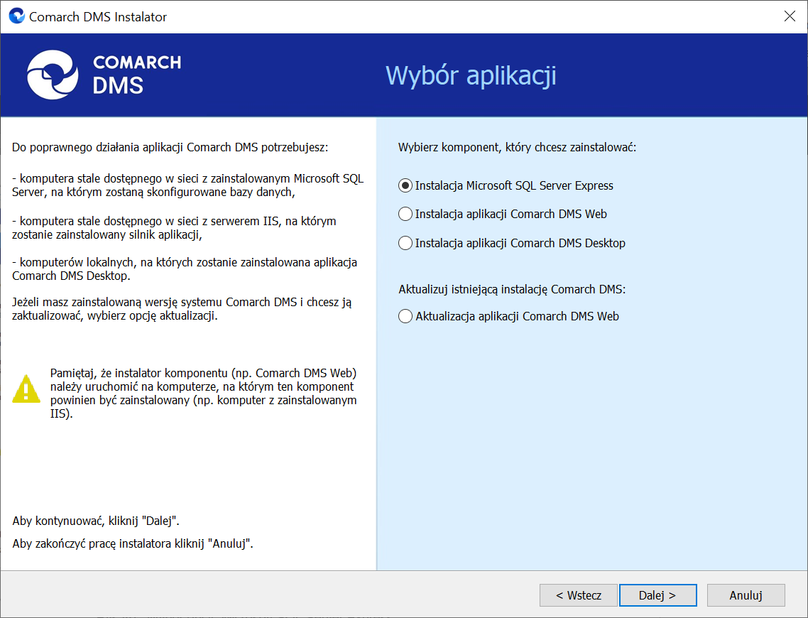 Instalacja Microsoft SQL Server Express za pomocą instalatora Comarch ...