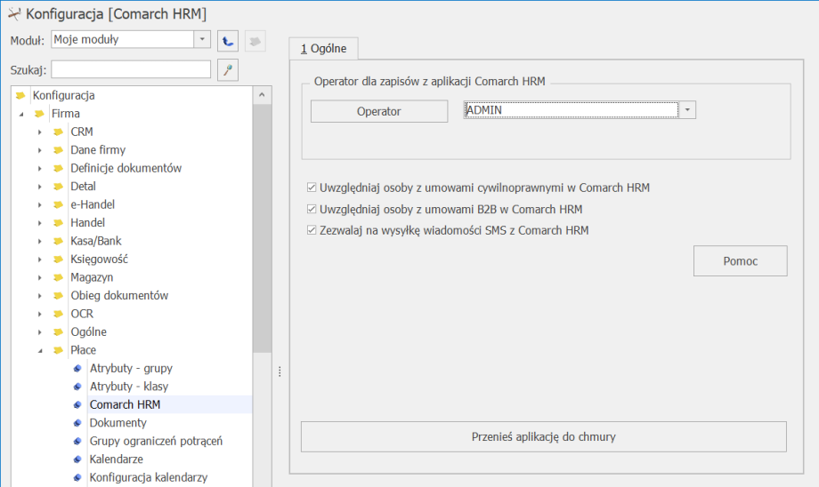 Pierwsze uruchomienie aplikacji – Baza wiedzy Comarch HRM