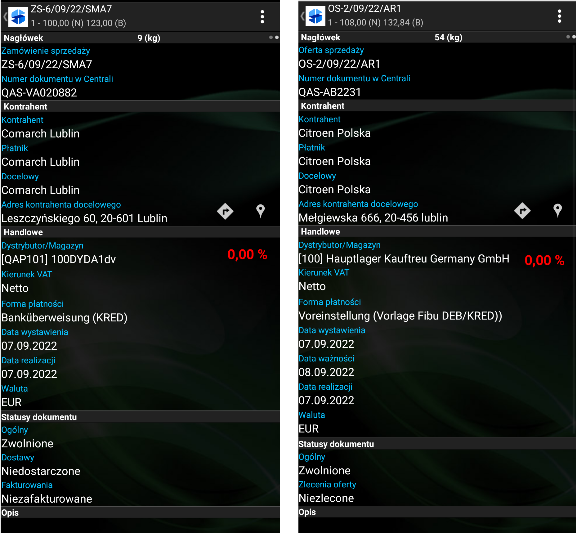 Numeracja dokumentów – Baza Wiedzy aplikacji Comarch Mobile
