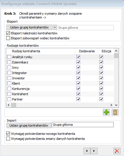 Krok 3 – Kontrahenci – Baza Wiedzy aplikacji Comarch Mobile