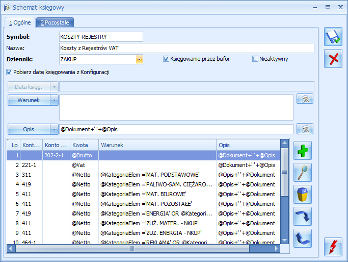 Schematy księgowań dla dokumentów wprowadzonych bezpośrednio do ...