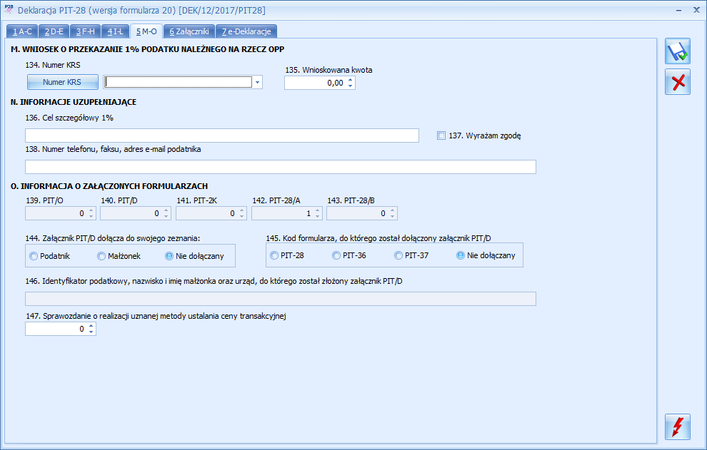 Deklaracja roczna PIT-28 – Baza Wiedzy programu Comarch ERP Optima
