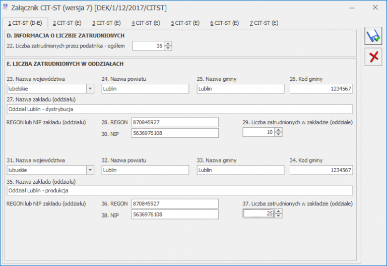 Załącznik CIT-ST – wzór 7