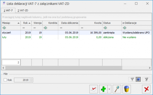 Lista deklaracji VAT-7 – Baza Wiedzy programu Comarch ERP Optima
