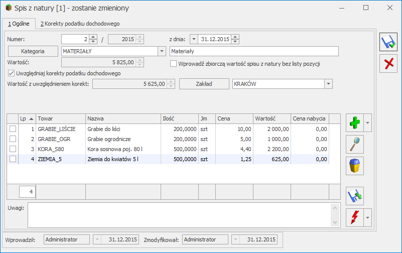Spis z natury – Baza Wiedzy programu Comarch ERP Optima