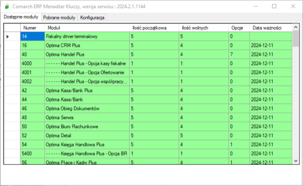 Instrukcja Comarch ERP Menadżer Kluczy – Baza Wiedzy programu Comarch ERP Optima