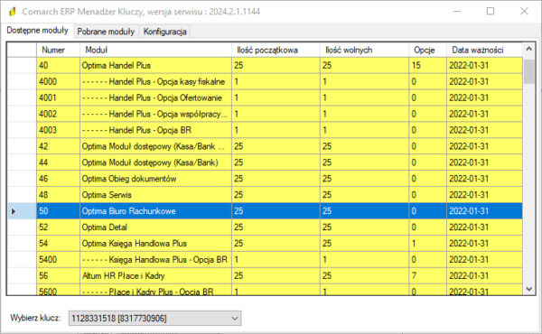 Instrukcja Comarch ERP Menadżer Kluczy – Baza Wiedzy programu Comarch ERP Optima