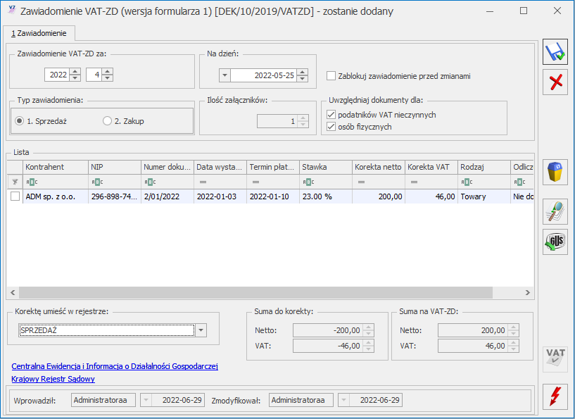 OPT067- Ulga na złe długi w pliku JPK_V7 – Baza Wiedzy programu Comarch ERP Optima