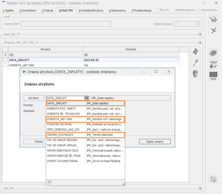 OPT067- Ulga na złe długi w pliku JPK_V7 – Baza Wiedzy programu Comarch ERP Optima
