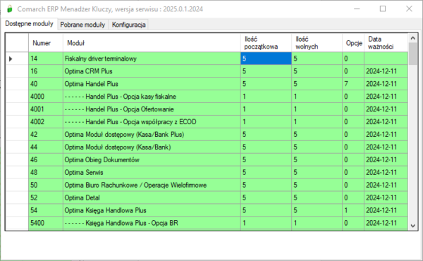 Instrukcja Comarch ERP Menadżer Kluczy – Baza Wiedzy programu Comarch ERP Optima