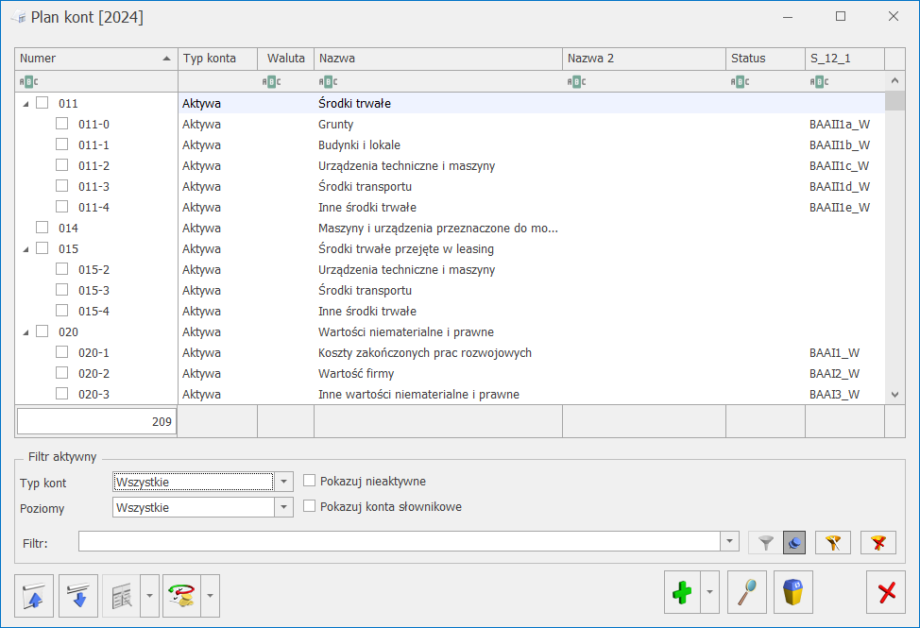 Plan kont – Baza Wiedzy programu Comarch ERP Optima