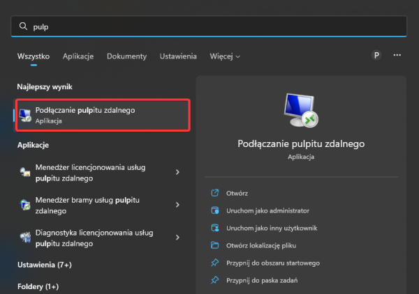 Logowanie poprzez aplikację Podłączanie pulpitu zdalnego – Baza Wiedzy ...
