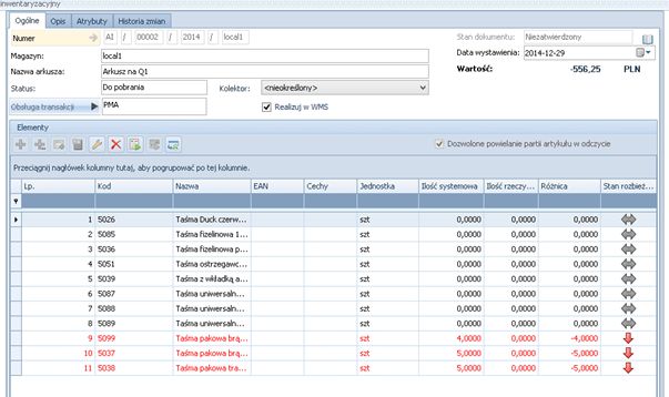 Inwentaryzacja WMS z systemu ERP – Baza Wiedzy aplikacji Comarch WMS