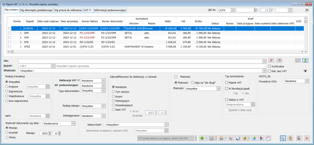 Rejestry Vat i deklaracje – Baza wiedzy Comarch ERP XL